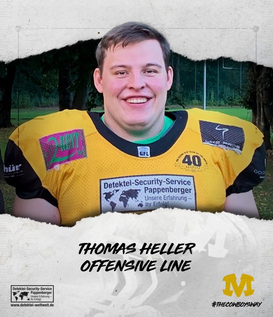 Offensive Lineman Thomas Heller 2021 ein Cowboy - Erima GFL